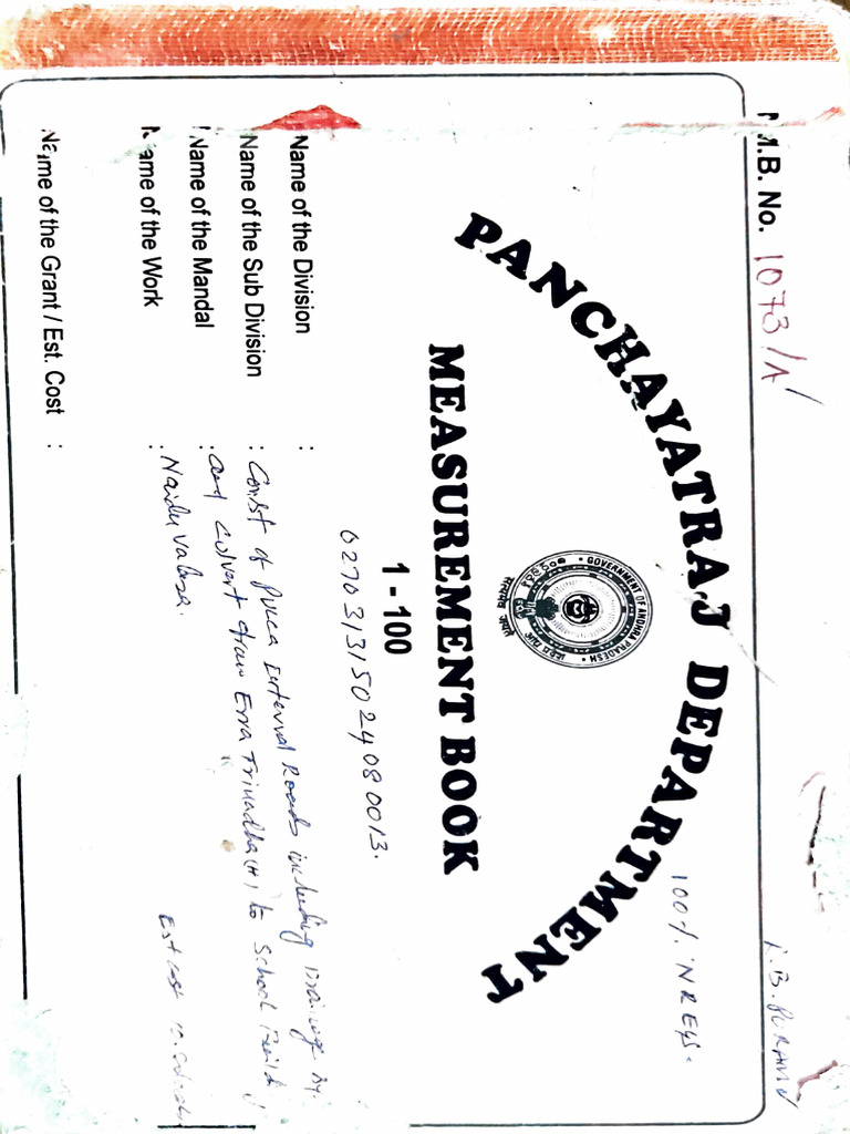 Chatatra, Departmea:: Measurement Book | PDF