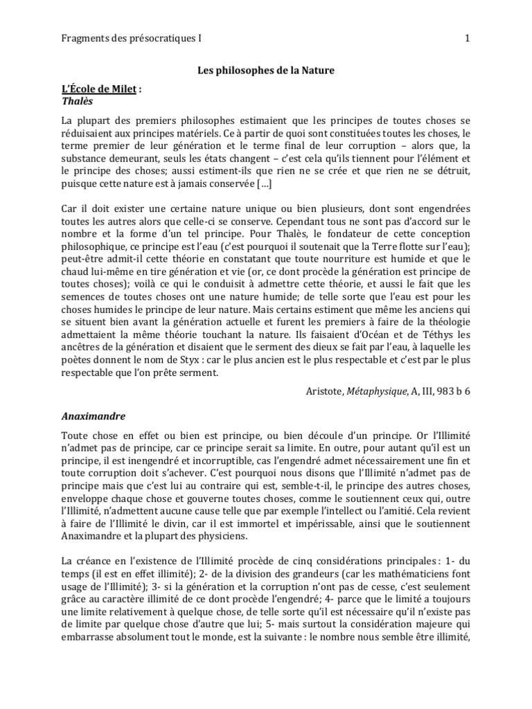Fragments Presocratiques | PDF