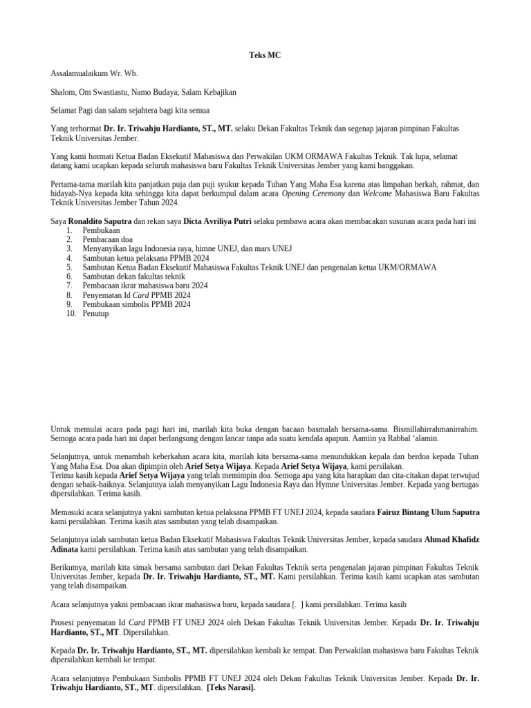 Teks MC | PDF