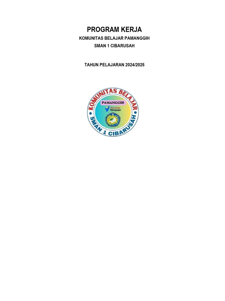 PROGRAM KOMBEL PAMANGGIH 2024 2025 - Kosasih | PDF