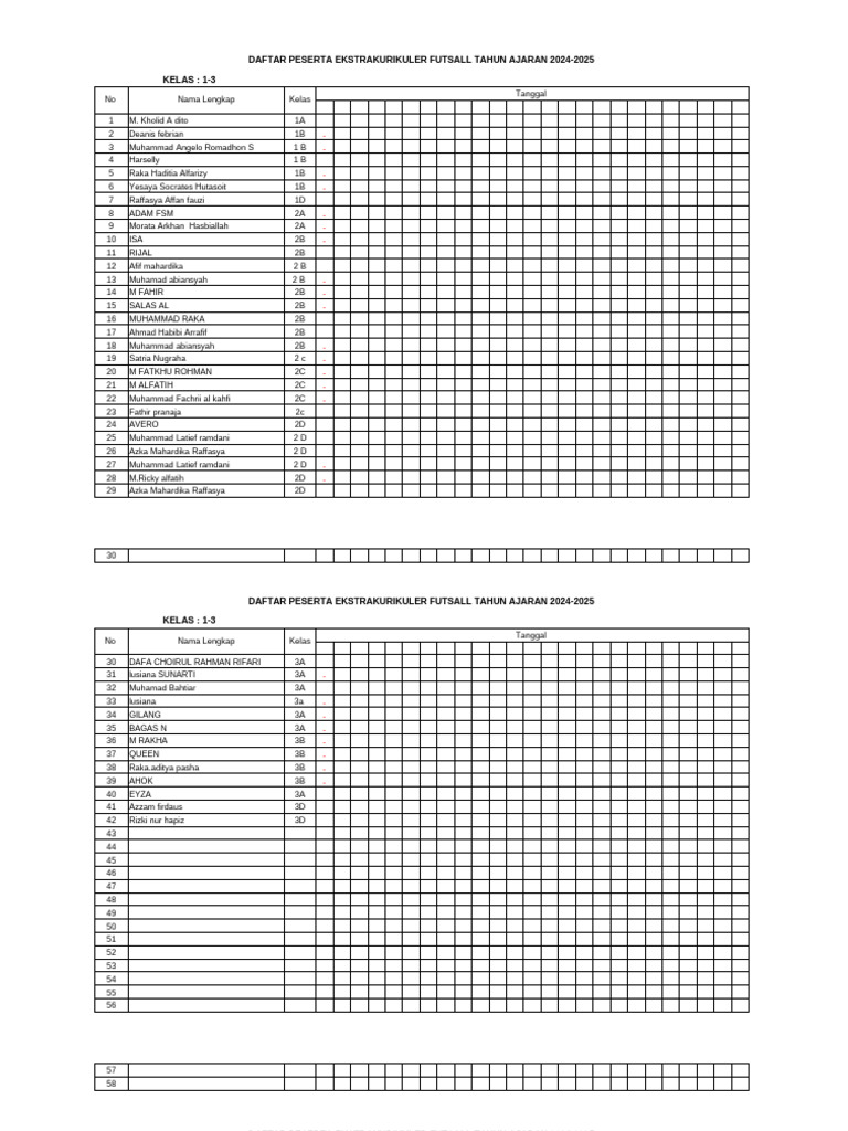 FORM FUTSAL | PDF
