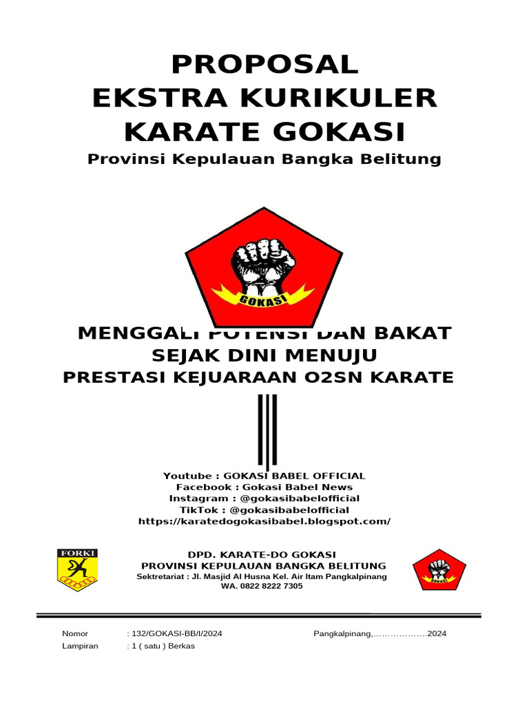 Proposal Karate 2024 | PDF