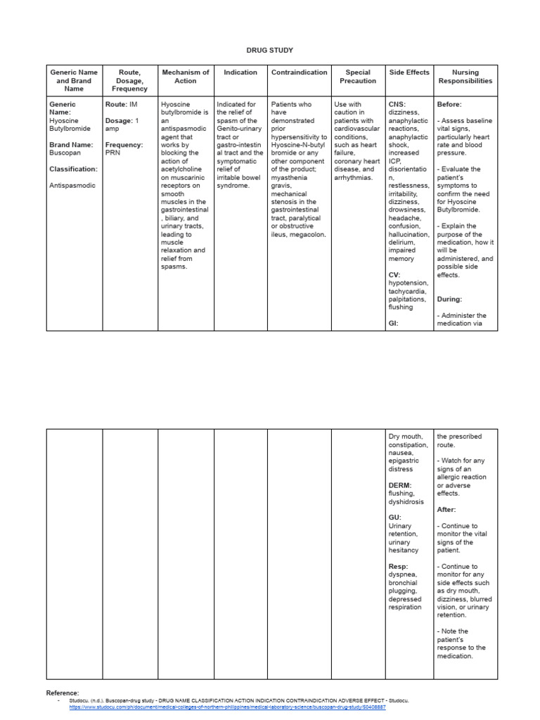 Drug Study | PDF | Medicine | Causes Of Death