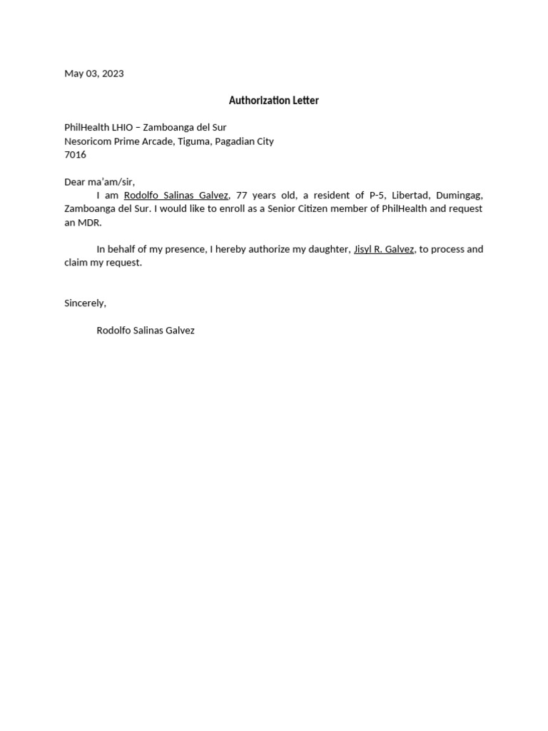 Rudy Authorization Letter | PDF