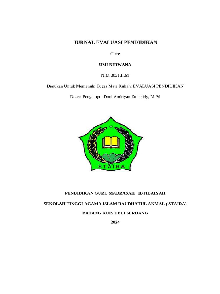 Jurnal Evaluasi Pendidikan | PDF