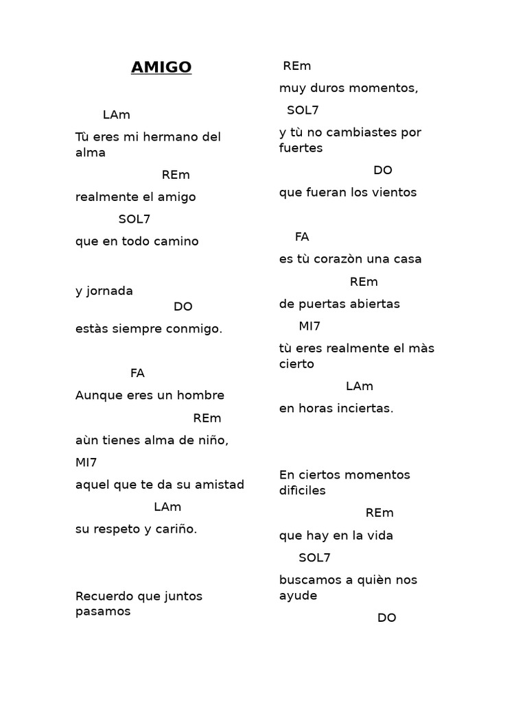 Amigo Acordes | PDF
