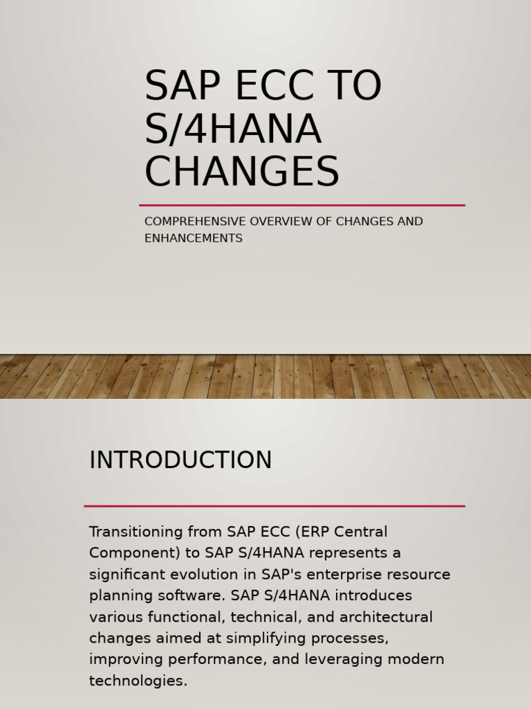 SAP ECC To S4HANA Changes Presentation Recreated | PDF