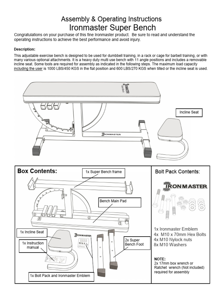 Super Bench Manual | PDF