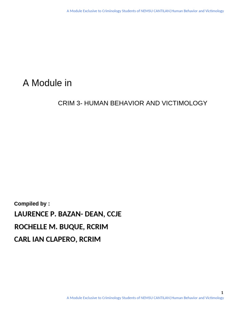 Human Behavior Module | PDF
