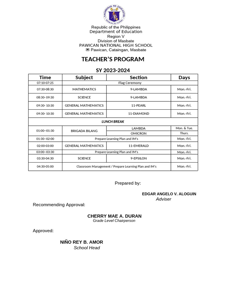 TEACHERS PROGRAM LAMBDA | PDF