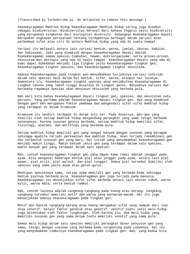 Keanekaragaman Hayati Tingkat Gen, Spesies, Dan Ekosistem Dunia Biologi ...
