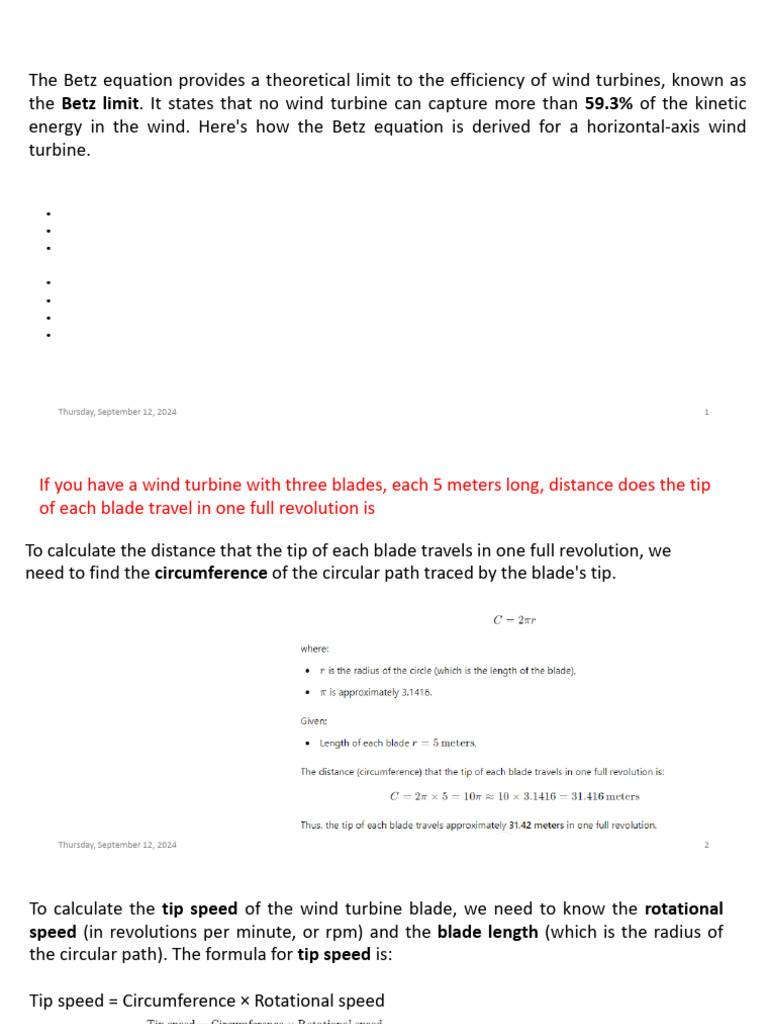 Betz Equation and Wind Turbine Efficiency | PDF | Wind Power | Lift (Force)