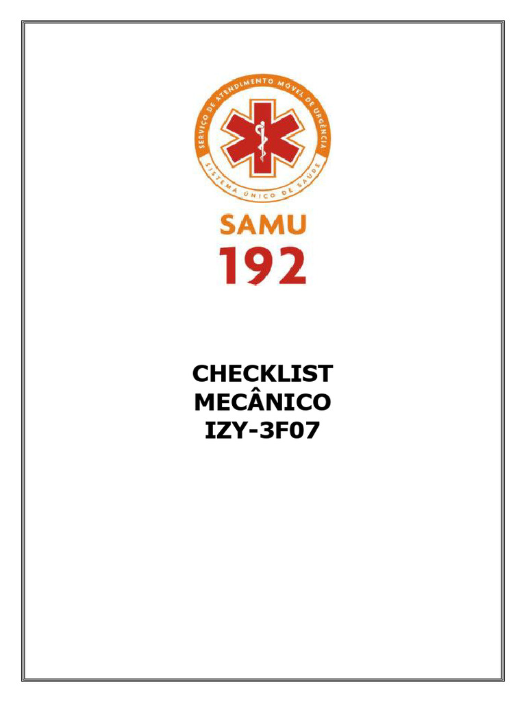 6.checklist Mecânico IZY-3F07 | PDF