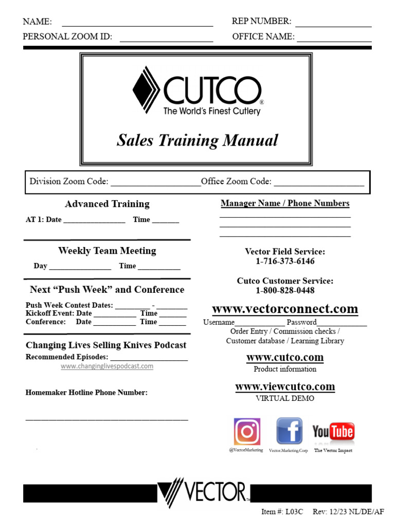 Cutco Training Manual 2024 | PDF