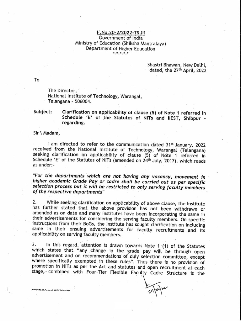 B2 And B6 Mhrd Clarification On Clause 5 Note 1 Sch E 27 04 2022 Pdf