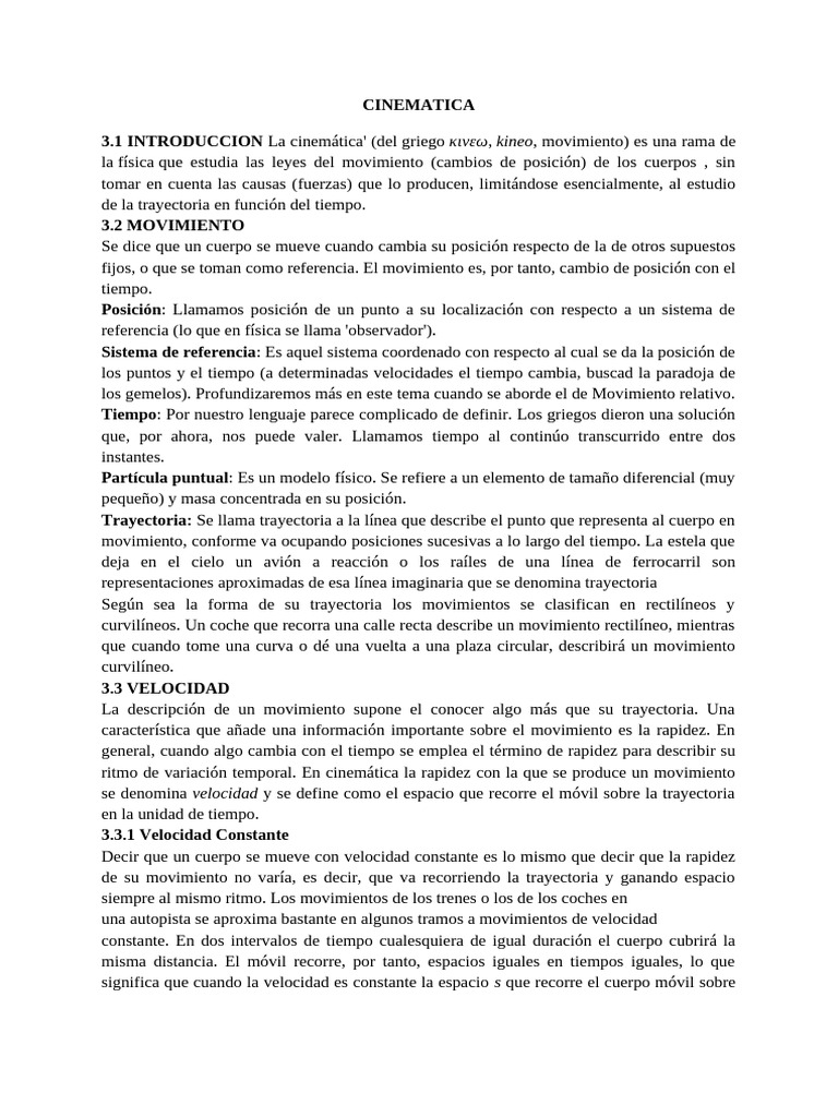 CINEMATICA | PDF