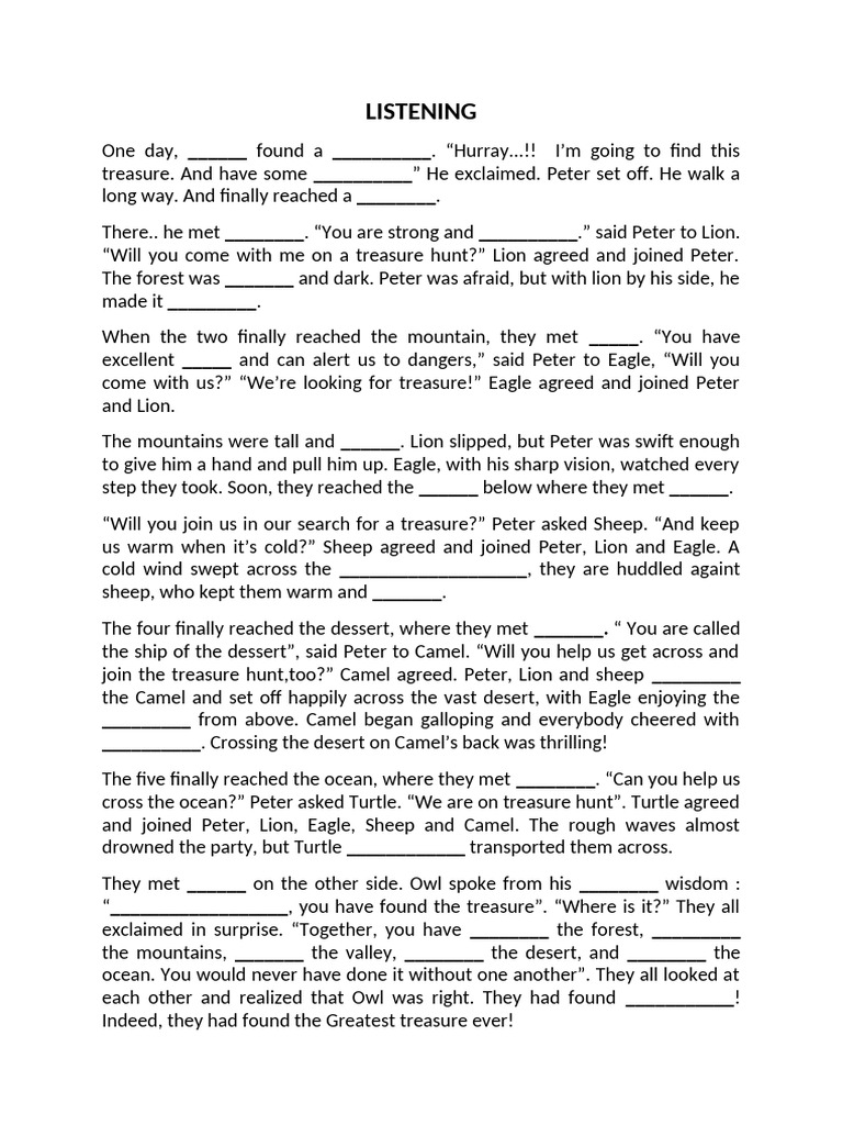 Listening Greates Treasure Island | PDF