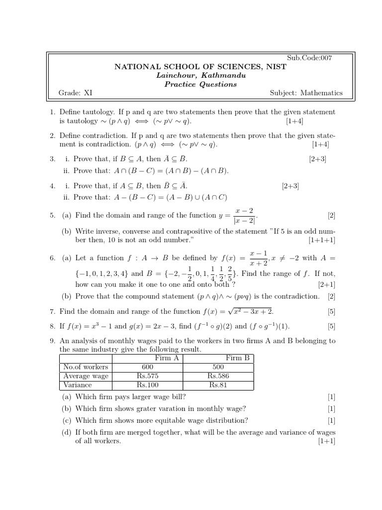 Maths Practice Ques | PDF