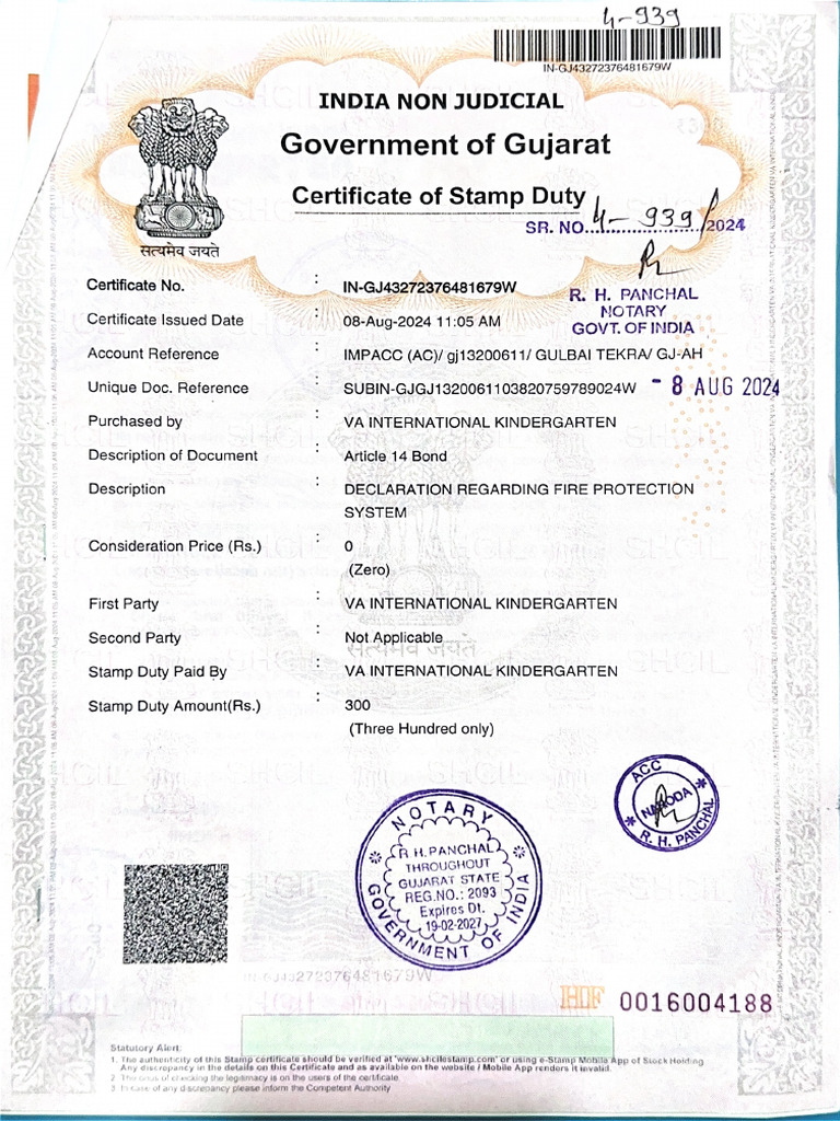 Fire Safety Self Declaration VAIKN | PDF