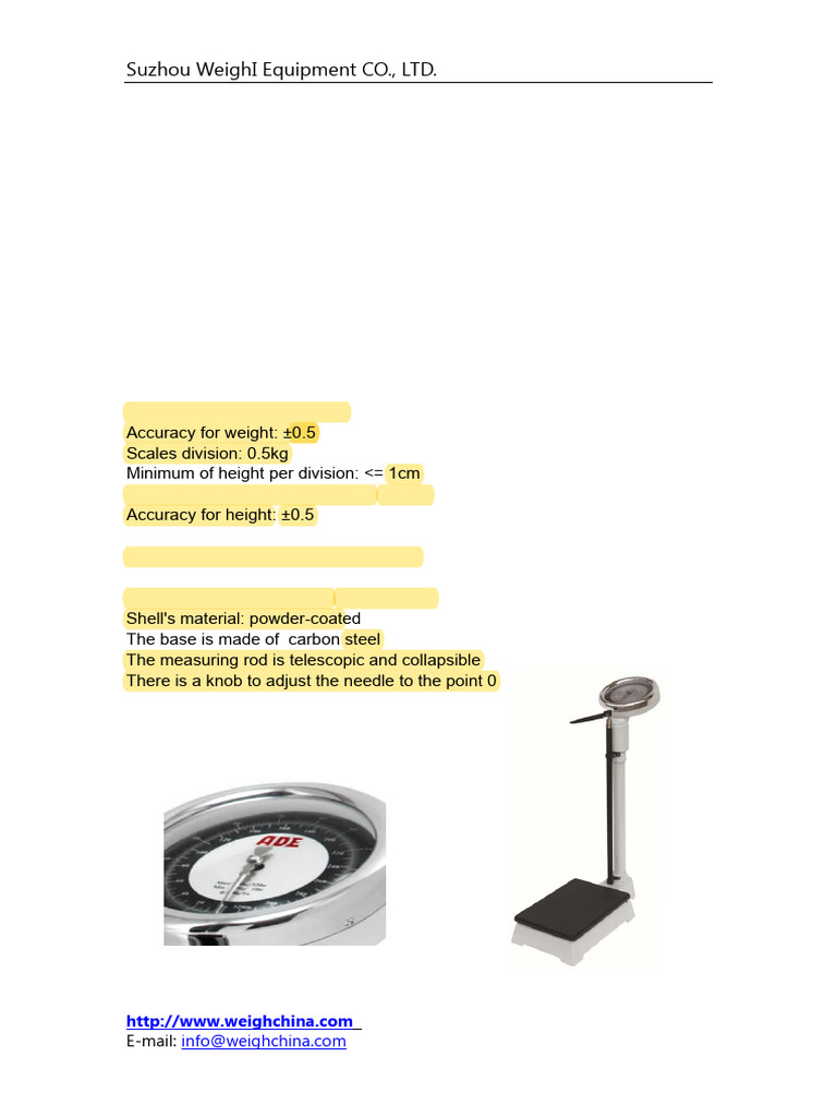Adult Weighing Scale AWS-160 - EN | PDF