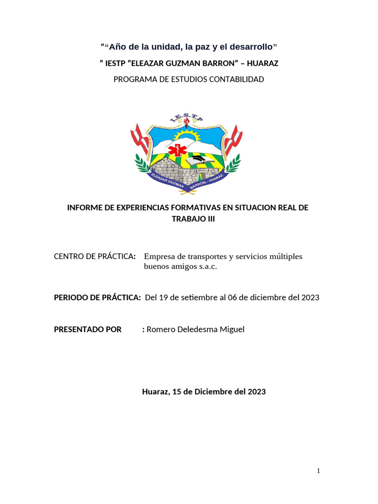 Informe Final de Practicas Pre Profesionales - Miguel - Romero ...