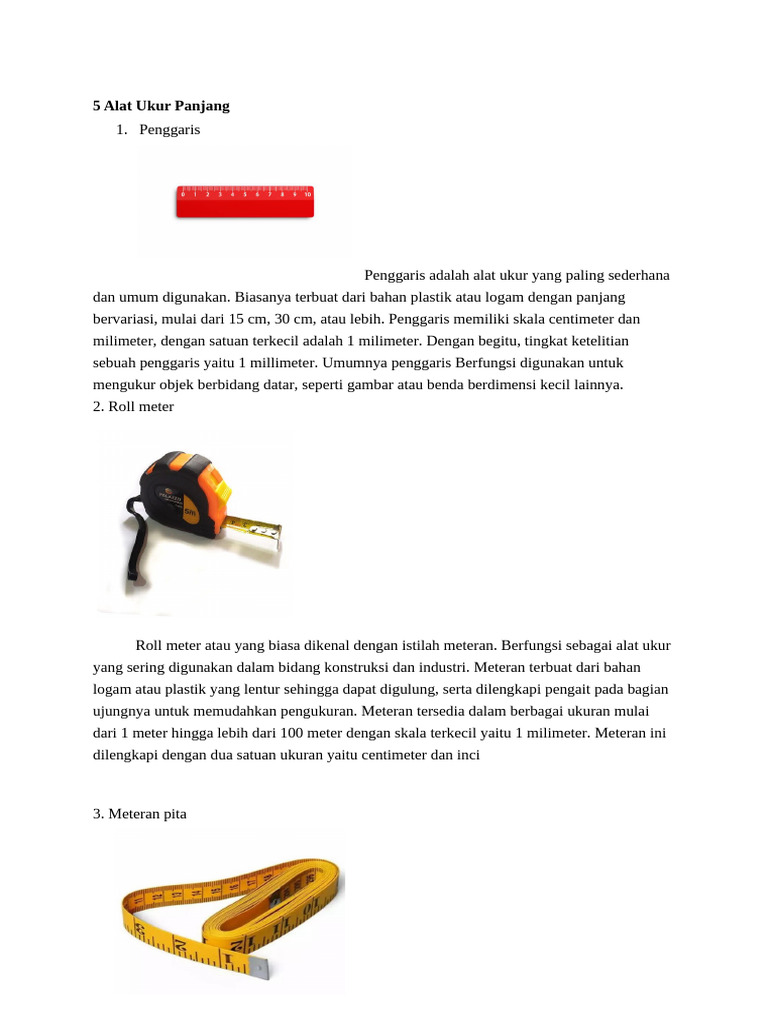 Alat Ukur Panjang Dan Berat Devan | PDF