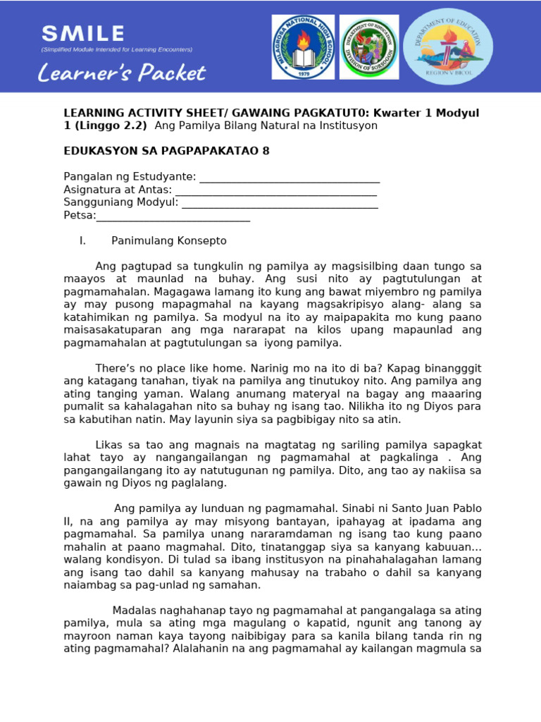 Esp8 q1 Modyul 1 l2.2 | PDF