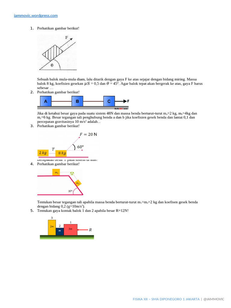 Soal Dinamika Gerak Partikel | PDF