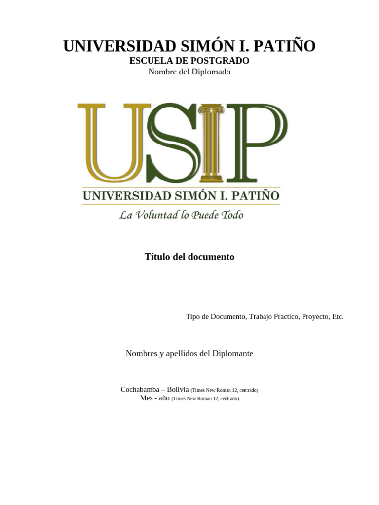 Caratula-trabajos-de-PostGrado-USIP-Formato-editable-1 | PDF