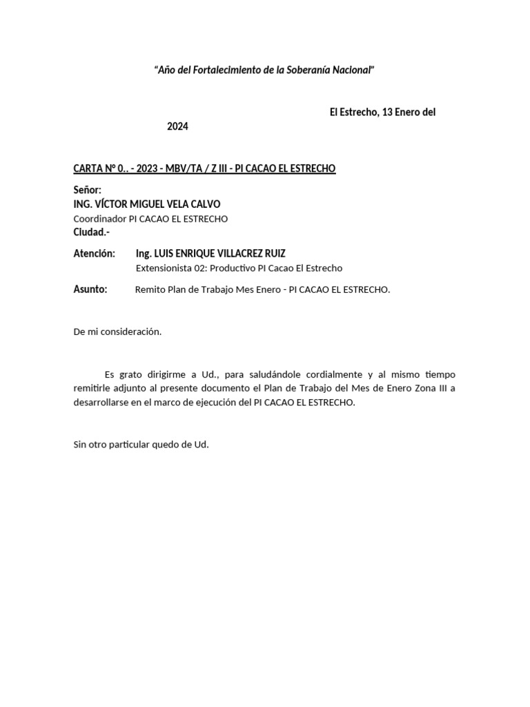 Carta ZONA III....... | PDF