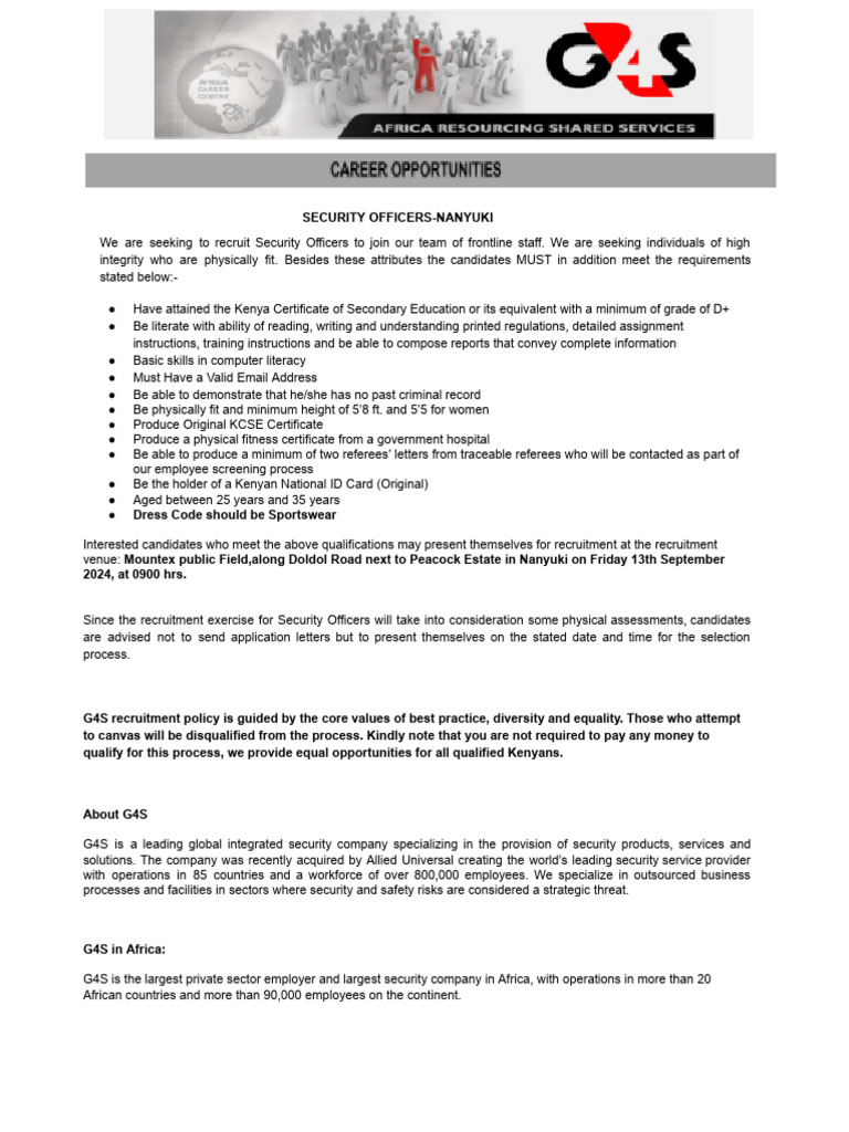 Security Officer Recruitment in Nanyuki | PDF | Recruitment | Business