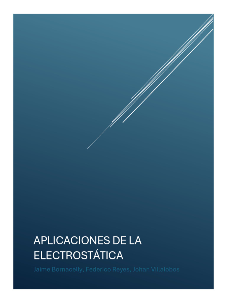 Aplicaciones de La Electrostatica. | PDF