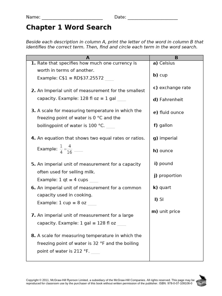 MAW10 Ch01 Word Search | PDF