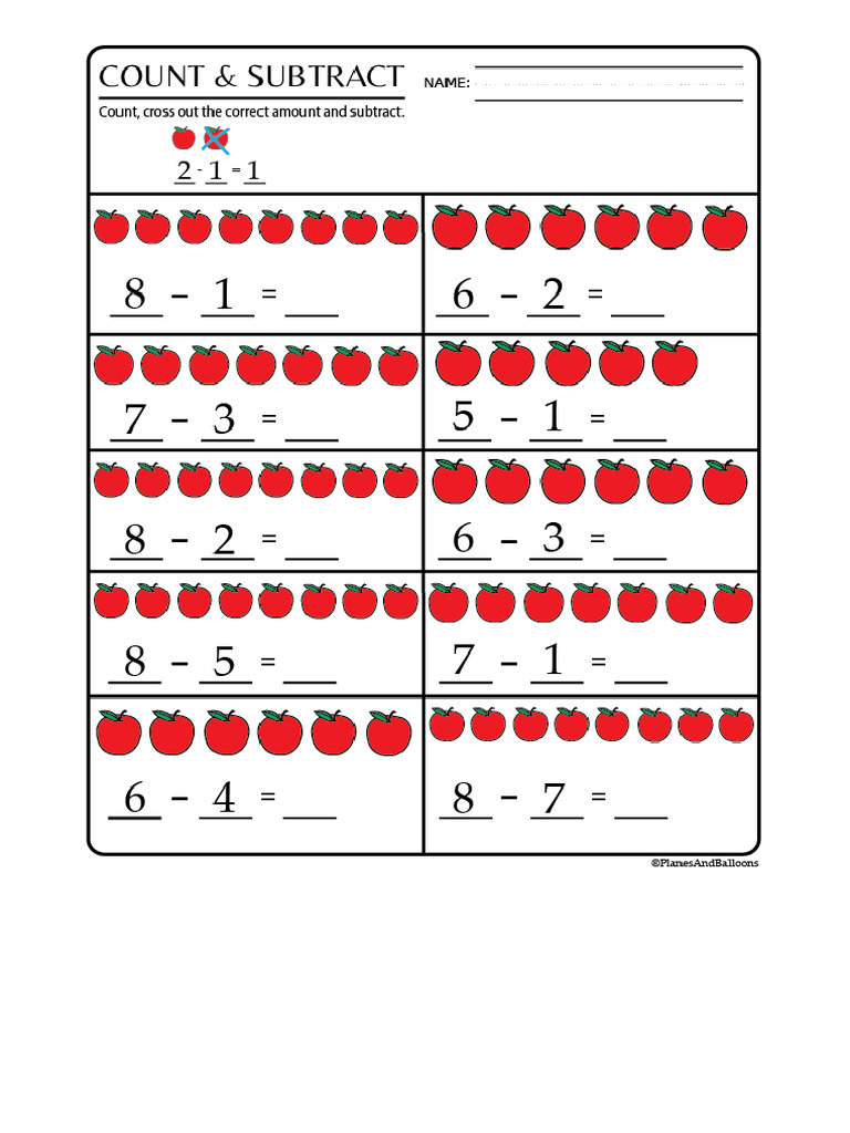 Subtraction Worksheet | PDF