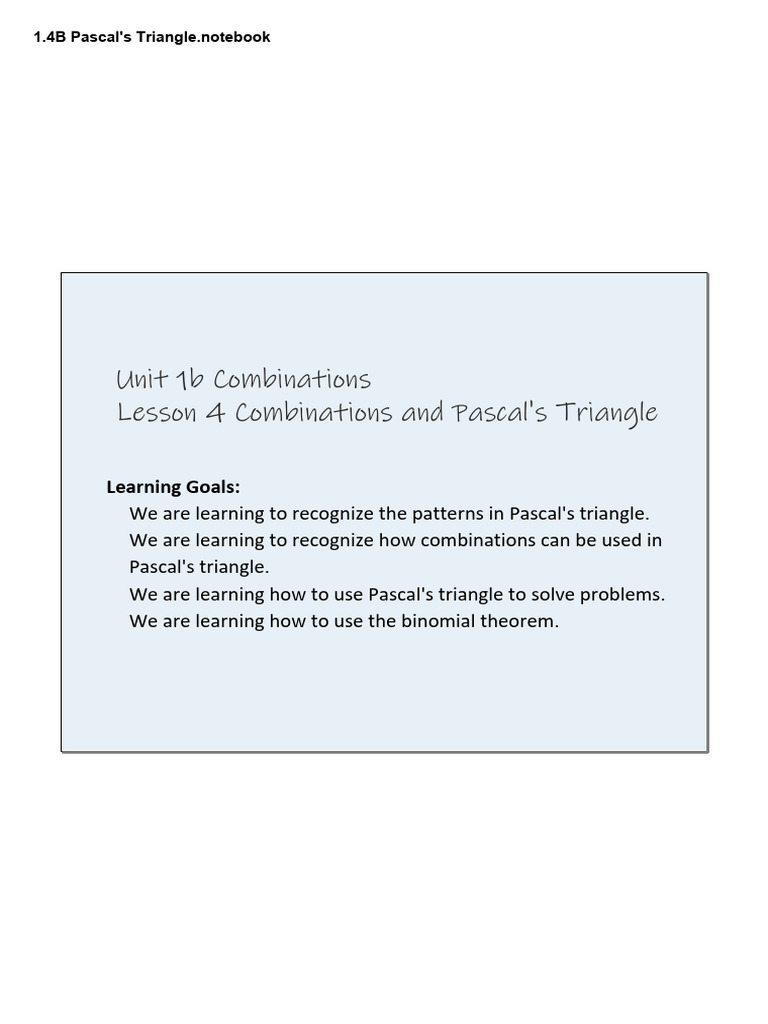 1.4B Pascal's Triangle | PDF