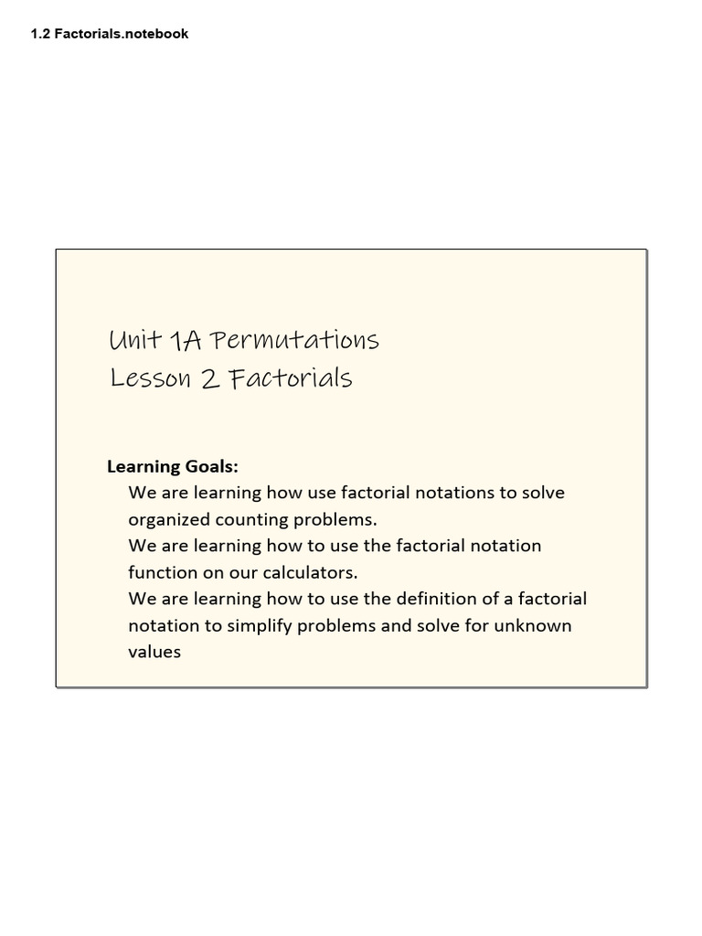 1.2 Factorials | PDF