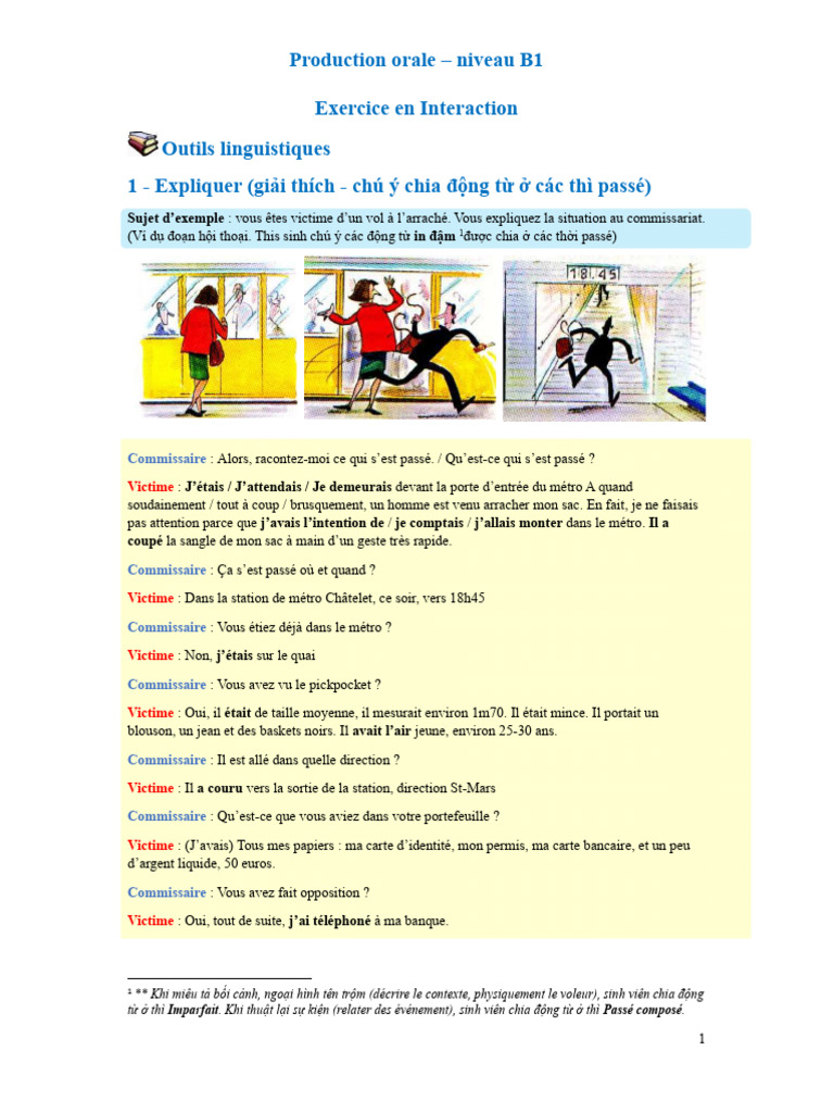 Exercice en Interaction - Niveau B1 | PDF