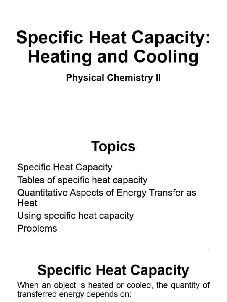 CHEM 201 Specific Heat Capacity. Heating and Cooling | PDF | Heat ...
