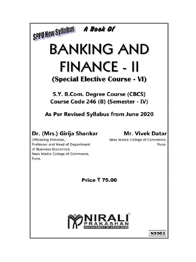 Banking and Finance Sybcom e Books | PDF