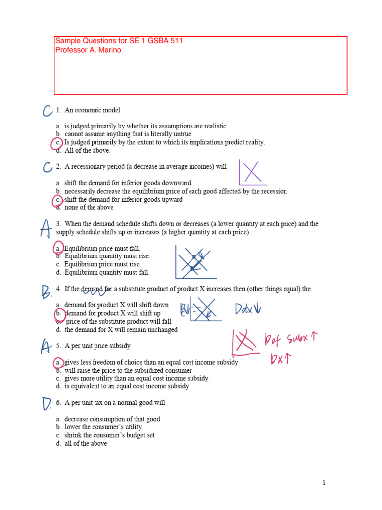 SE 1 Practice Questions With Answers 511 | PDF