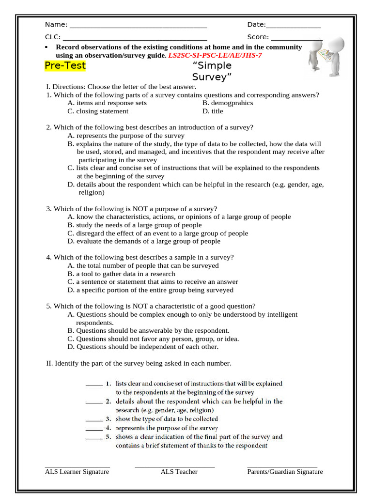 LS2 Science Worksheets-JHS (Simple Survey) | PDF