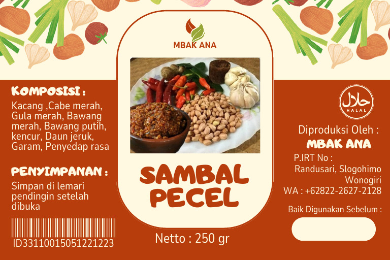 Label Sambel Pecel | PDF