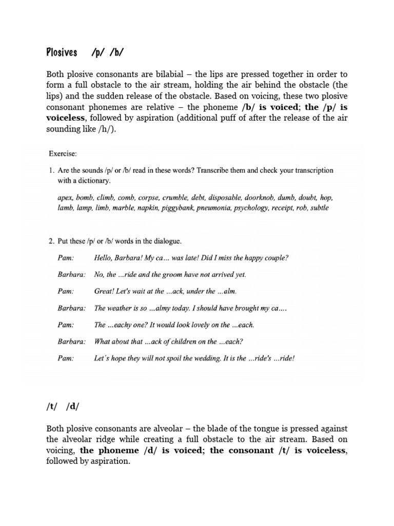 Consonant Phonemes Worksheet | PDF