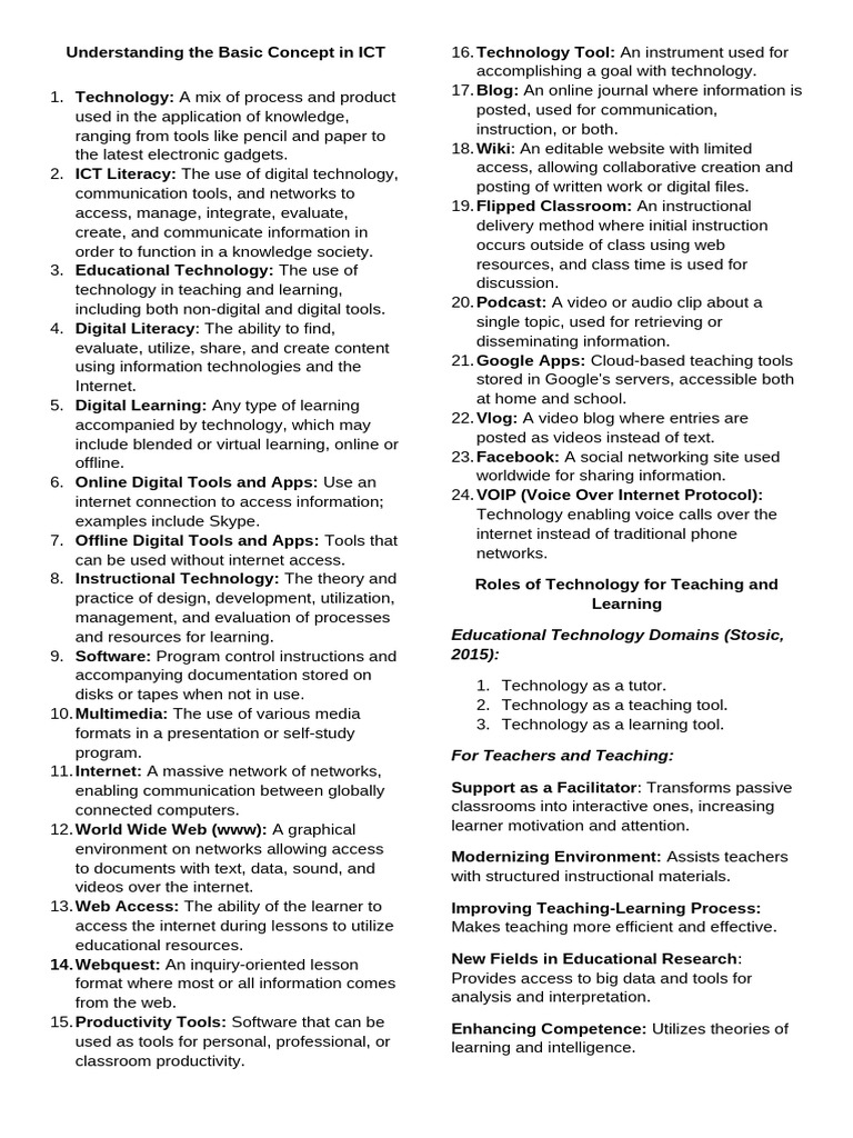 Understanding The Basic Concept in ICT | PDF