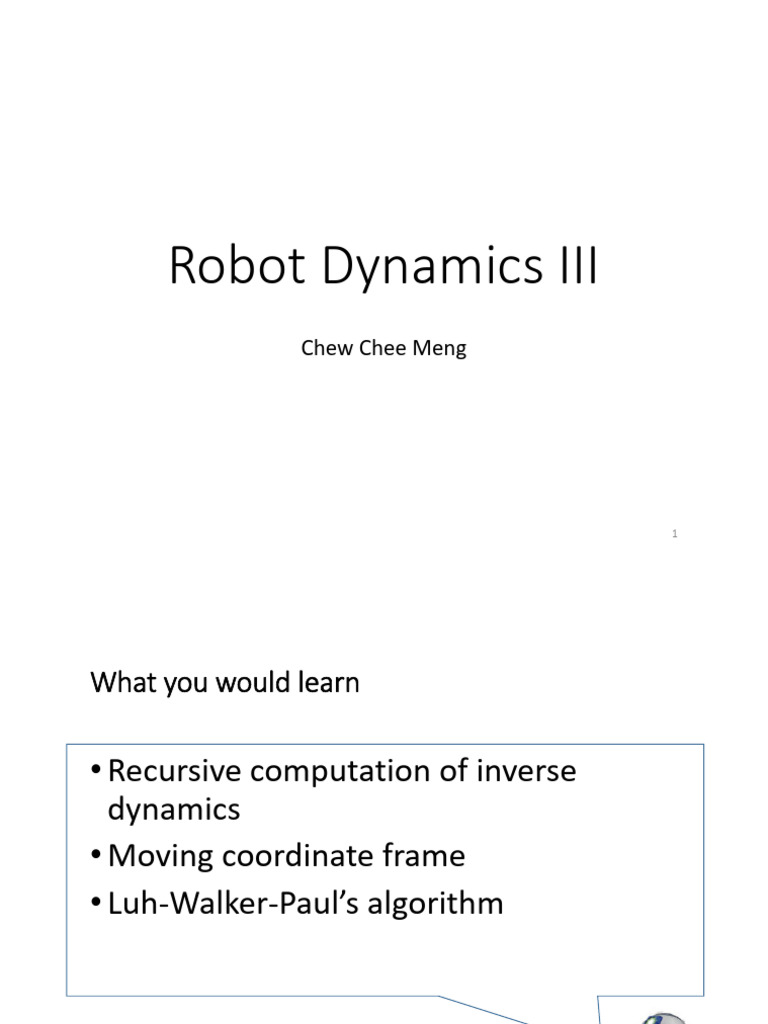 Robot Dynamics 3 | PDF | Kinematics | Space