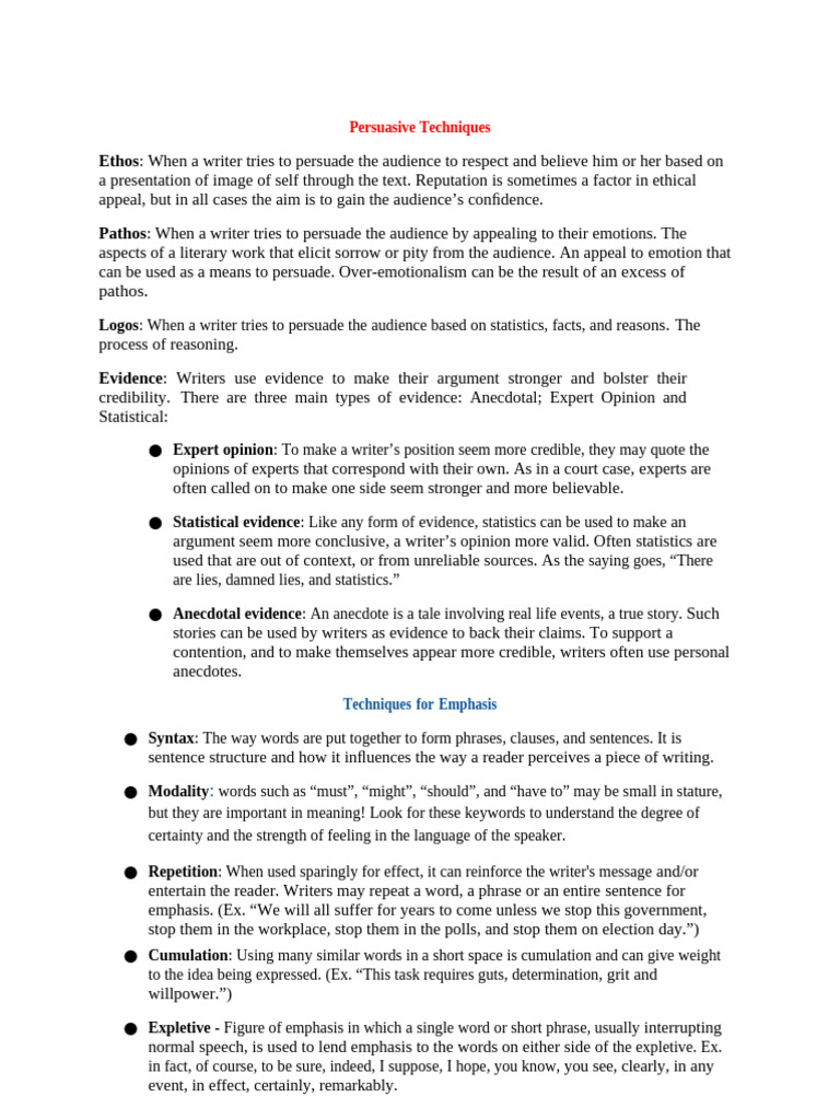 Persuasive Techniques | PDF