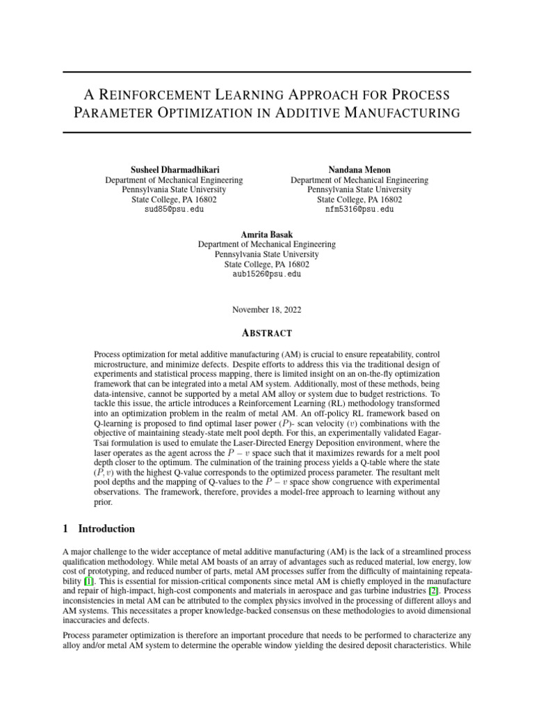 A Reinforcement Learning Approach For Process Pdf