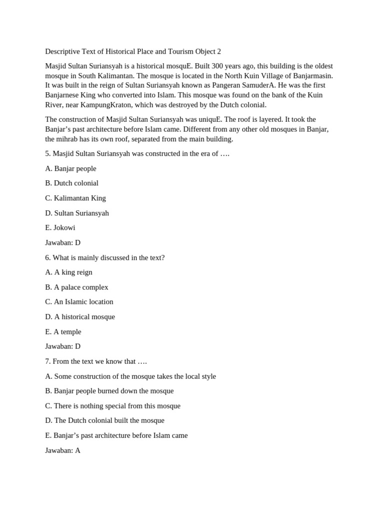 Soal Descriptive Text | PDF