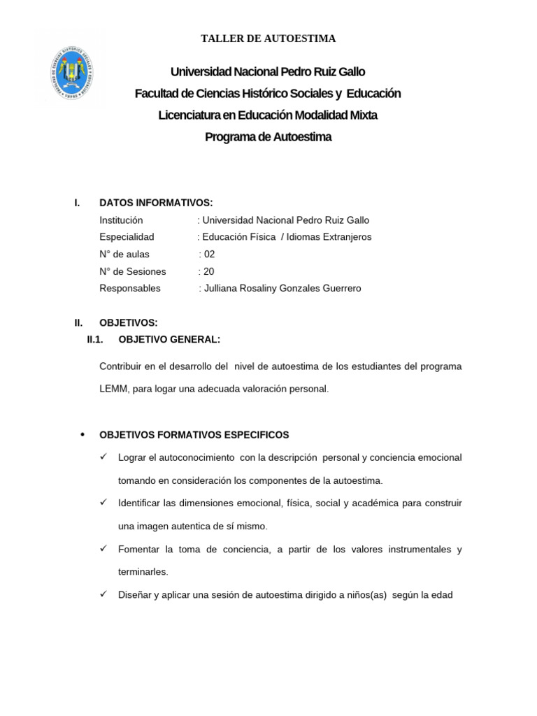 Programa de Autoestima 2023 | PDF | Comunicación | Comunicación no verbal