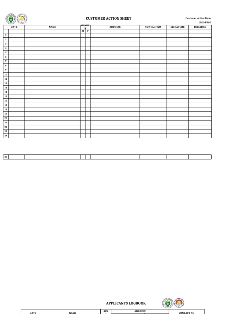 Customer Action Slip | PDF